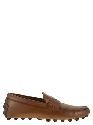 TOD'S Gommino Bubble Leather Loafers - Brown