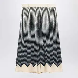 Valentino Garavani Pleated Silk Skirt - Blue