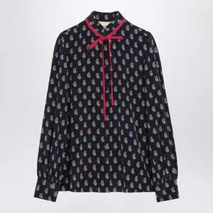 Valentino Garavani Silk Paisley Print Shirt - Blue