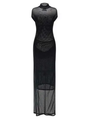 JEAN PAUL GAULTIER Flocked Mesh Dress - Black