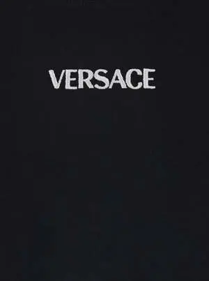 Versace T-shirt With Logo Lettering On The Front In Cotton For