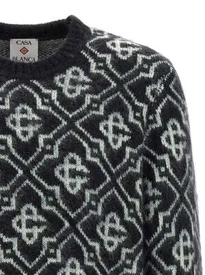 Casablanca Monogram Mohair Crew Neck Sweater