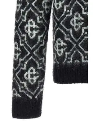 Casablanca Monogram Mohair Crew Neck Sweater