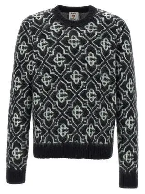 Casablanca CASABLANCA Monogram Mohair Crew Neck Sweater Multicolor
