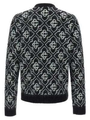 Casablanca Monogram Mohair Crew Neck Sweater - Multicolor