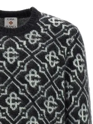 Casablanca Monogram Mohair Crew Neck Sweater - Multicolor