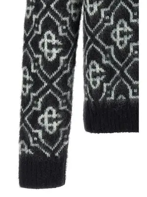 Casablanca Monogram Mohair Crew Neck Sweater - Multicolor