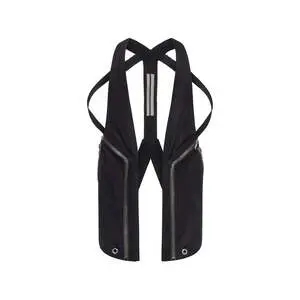 Rick Owens Zip Detail Webbing Strap Gilet - Black