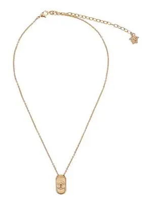 Versace Medusa Head Pendant Necklace In Brass - Multicolor