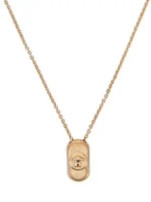 Versace Medusa Head Pendant Necklace In Brass - Multicolor