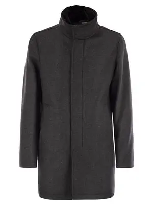 HERNO HERNO Wool Blend Coat With Detachable Collar