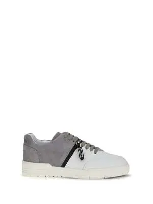 Moschino Leather And Suede Lace-up Sneakers