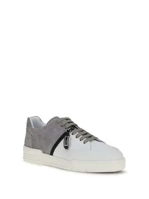Moschino Leather And Suede Lace-up Sneakers
