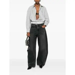 Alexander Wang Grey Denim Wide-leg Jeans - Gray