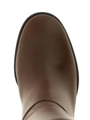 GIANVITO ROSSI Santiago Leather Block Heel Boots - Brown