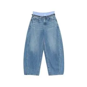 Alexander Wang Wide-leg Denim Jeans With Belt Detail - Blue