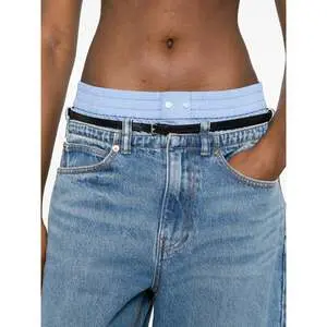 Alexander Wang Wide-leg Denim Jeans With Belt Detail - Blue