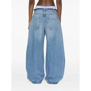 Alexander Wang Wide-leg Denim Jeans With Belt Detail - Blue