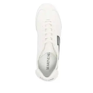 MARINE SERRE White Leather Logo Detail Lace-up Sneakers
