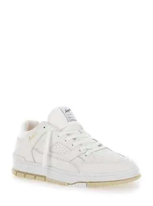 Axel Arigato Leather Low Sneakers With Laminated Logo - Multicolor