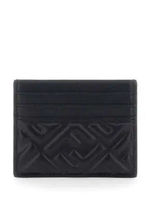 Fendi Card Holder With Ff Motif In Leather For - Black