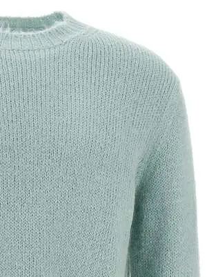 JIL SANDER Alpaca Wool Blend Crew Neck Sweater - Blue