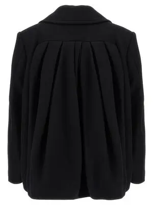 Dries Van Noten Vafel" Wool Blend Coat - Black