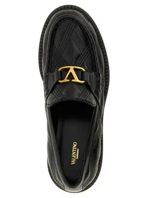 Valentino Garavani Quilted Leather Loafers With Vlogo Signature Detail