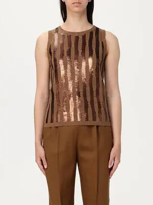 Max Mara Sleeveless Sequined Knit Top - Brown