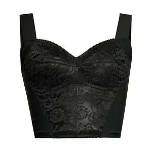 Dolce & Gabbana Floral Print Corset Top - Black