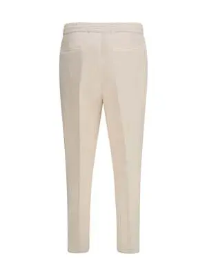 Brunello Cucinelli Linen Drawstring Waist Pants