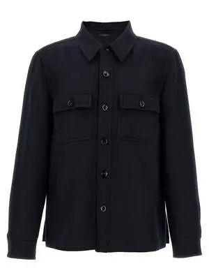 TOM FORD Double Splittable Light Wool Overshirt - Blue