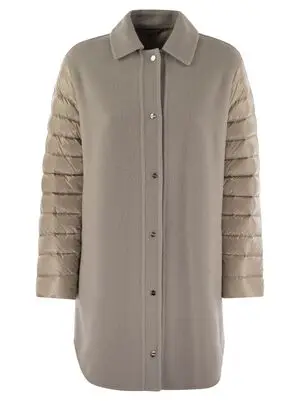 Herno Wool Coat With Down Sleeves