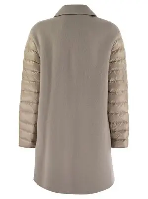 Herno Wool Coat With Down Sleeves