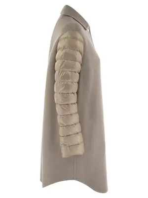 Herno Wool Coat With Down Sleeves