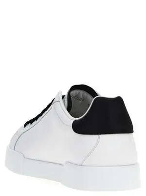 Dolce & Gabbana Portofino" Leather Sneakers With Perforated Logo - Multicolor
