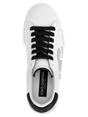 Dolce & Gabbana Portofino" Leather Sneakers With Perforated Logo