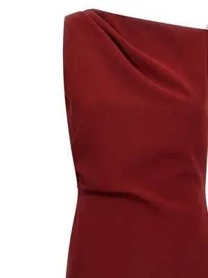 Max Mara Pentola' Asymmetrical Cady Dress With Removable Rhinestone Chain Strap