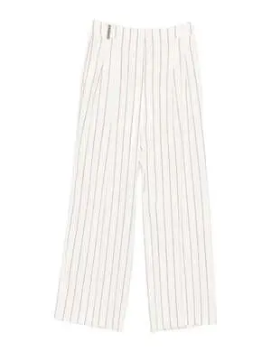 Peserico Linen Striped Wide-leg Trousers - Multicolor