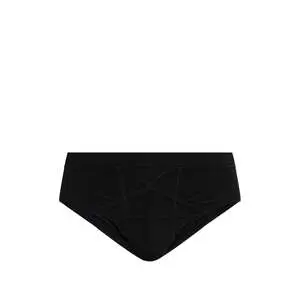 Rick Owens Pentagram Design Beachwear Swimming Trunks - Black