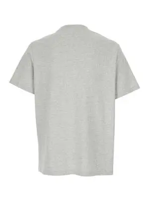 A.p.c. Crewneck T-shirt With Embroidered Logo - Gray