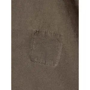 Rick Owens Mock Neck Short Sleeve Top With Patch Pocket