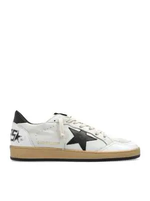 GOLDEN GOOSE Ball-star Sneakers In White Nappa With Black Star - Multicolor