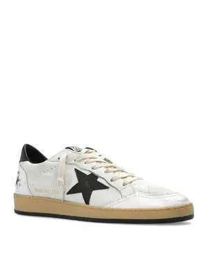 GOLDEN GOOSE Ball-star Sneakers In White Nappa With Black Star - Multicolor