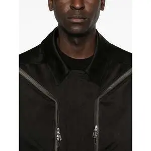 Rick Owens Polyester Zip Fastening Shirt Jacket - Black