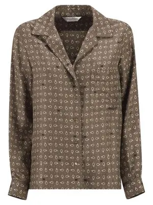 Max Mara Printed Silk Shirt - Brown