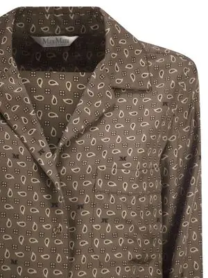 Max Mara Printed Silk Shirt - Brown