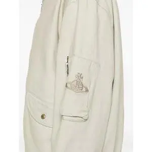 VIVIENNE WESTWOOD Light Denim Bomber Jacket With Ribbed Trim - Blue