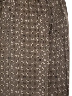 Max Mara Viscio Printed Silk Wide-leg Trousers - Brown