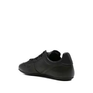 Rick Owens Leather Lace-up Low Top Sneakers - Black